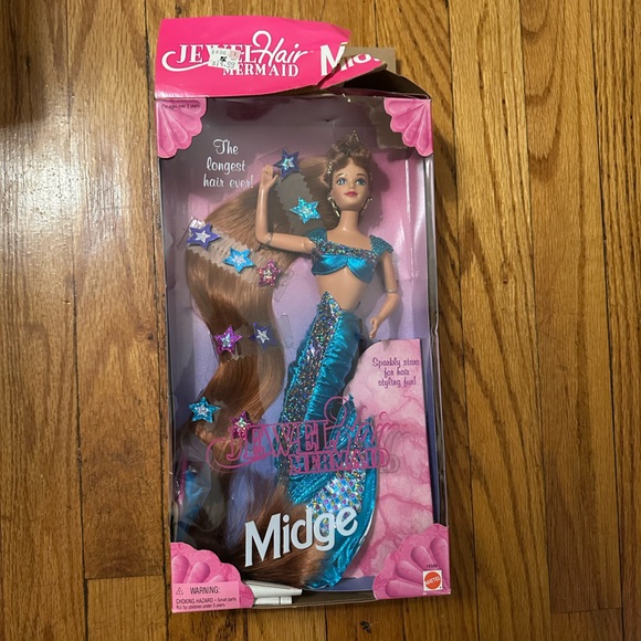 Barbie | Toys | Jewel Hair Mermaid Midge Barbie Doll 995 Vintage ...